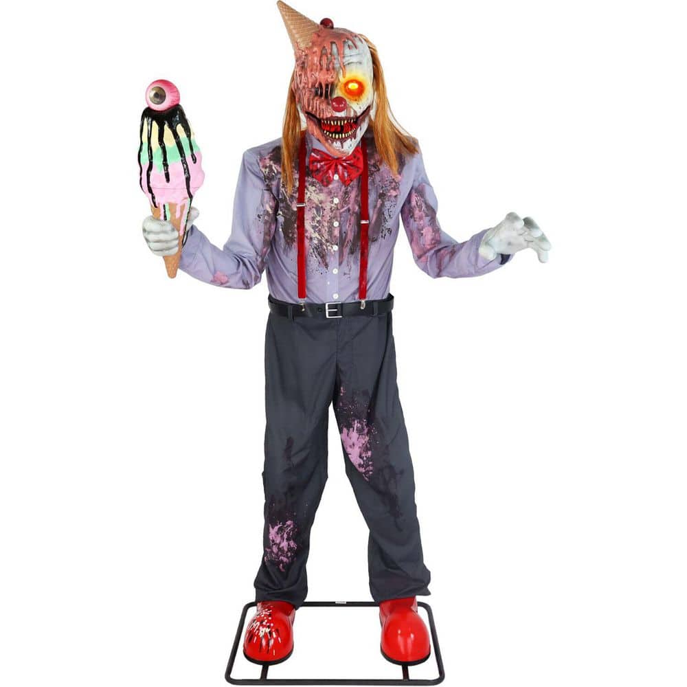 Haunted Hill Farm 6.9 ft. Life-Size Motion-Sensor I Scream Clown ...