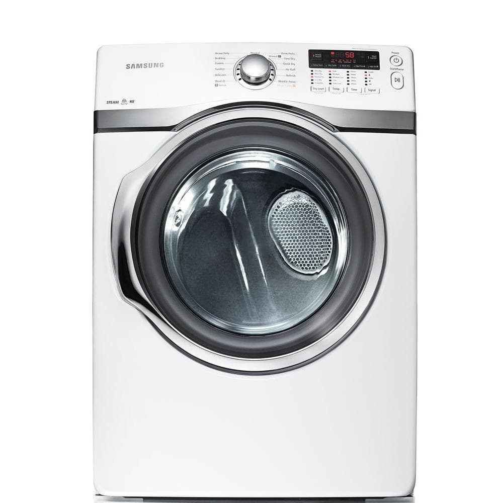 Samsung 7.4 cu. ft. Electric Dryer with Steam in White-DISCONTINUED ...
