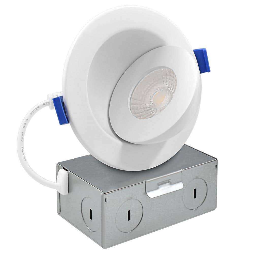 LUXRITE 3 in. Floating Adjustable LED Can less Recessed Light, J-Box ...
