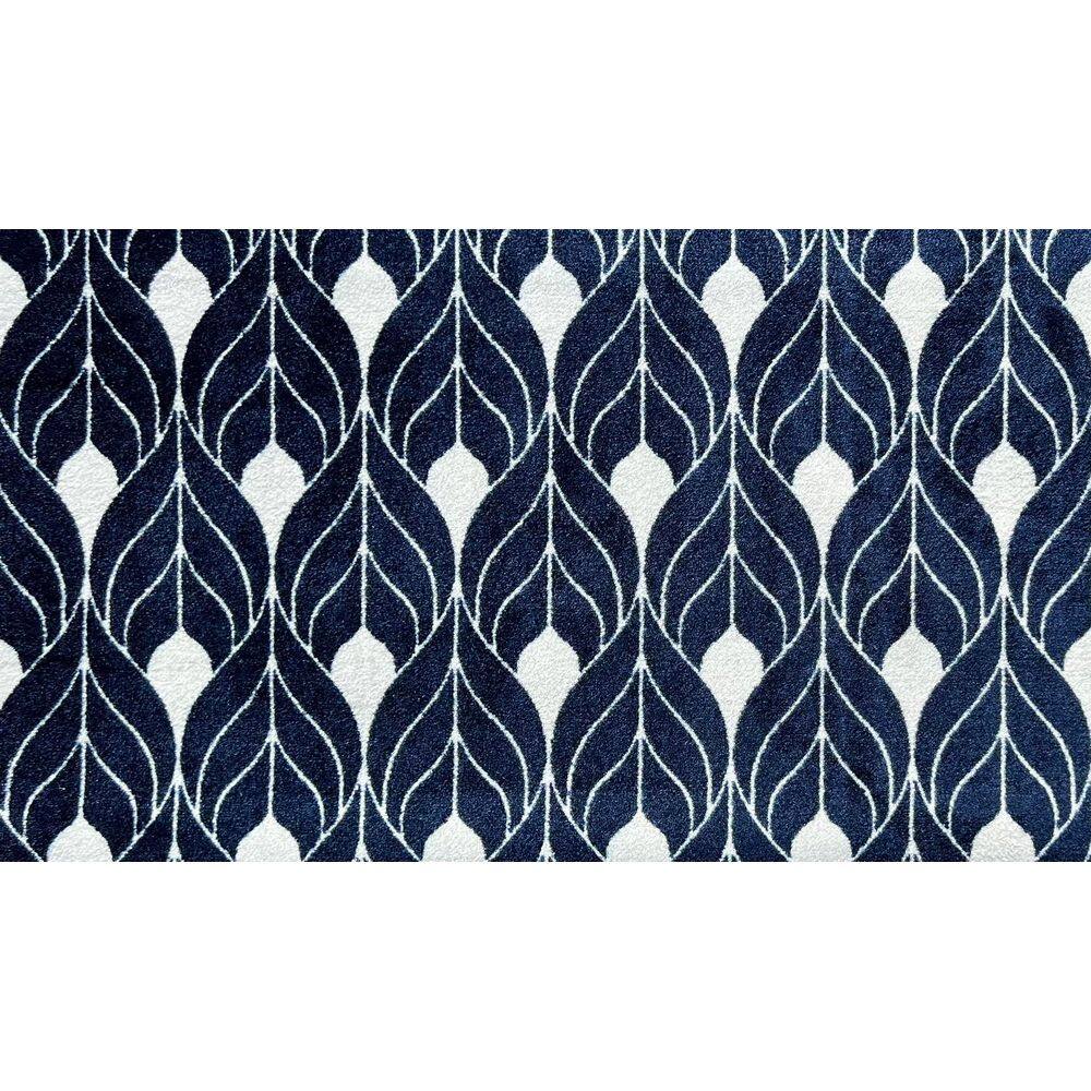 Studio 67 Tulle 2.29 ft x 3.92 ft Navy Blue and White Geometric Area ...