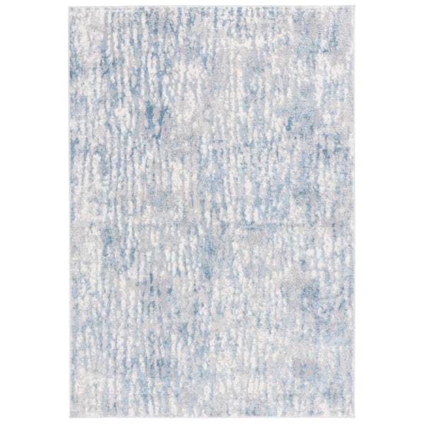 SAFAVIEH Lagoon 5 ft. x 8 ft. Blue/Gray Stamped High-Low Area Rug ...