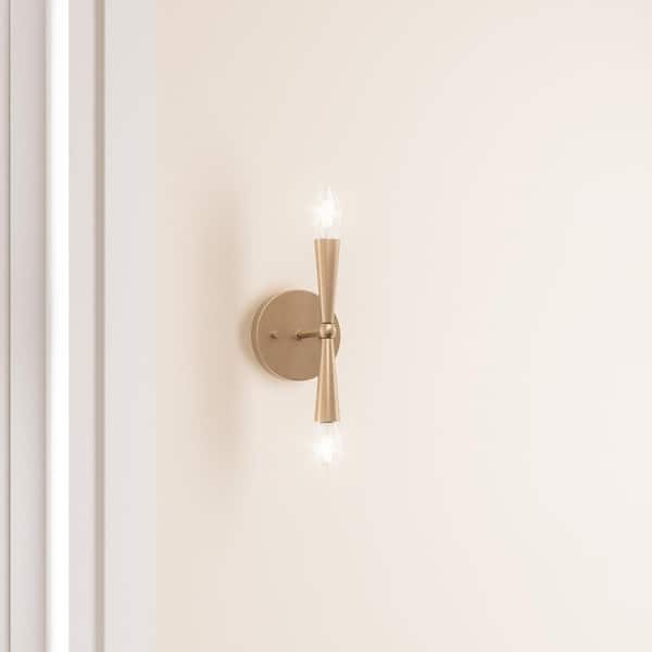 Parrot Uncle Mizu 5.1 in. 2-Light Gold Contemporary Wall Sconce MI802G ...