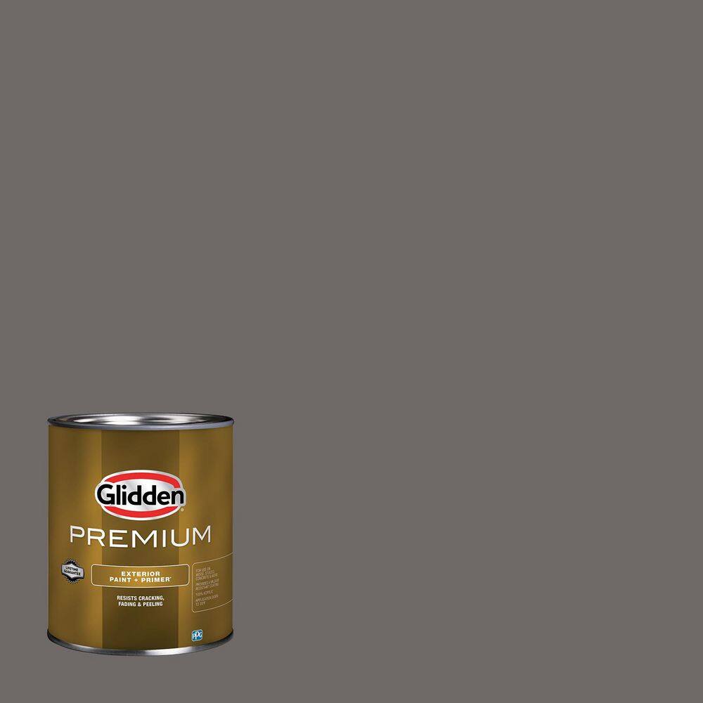 Glidden Premium 1 qt. PPG1002-6 Gibraltar Gray Semi-Gloss Exterior ...