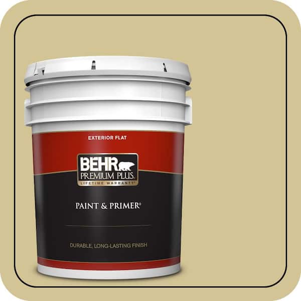 BEHR PREMIUM PLUS 5 gal. #M310-4 Almondine Flat Exterior Paint & Primer ...