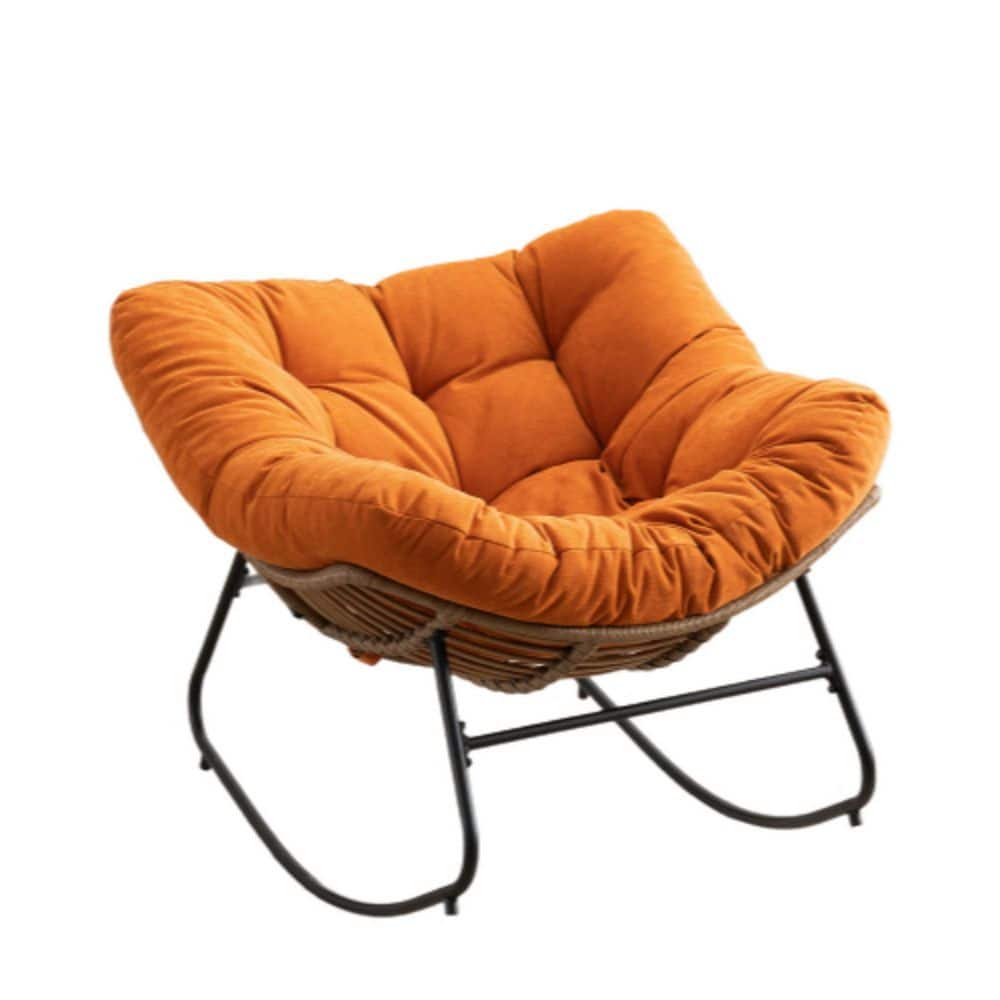 Dracelo Series Frame Metal Rocking Outdoor Rocking Chair with ...