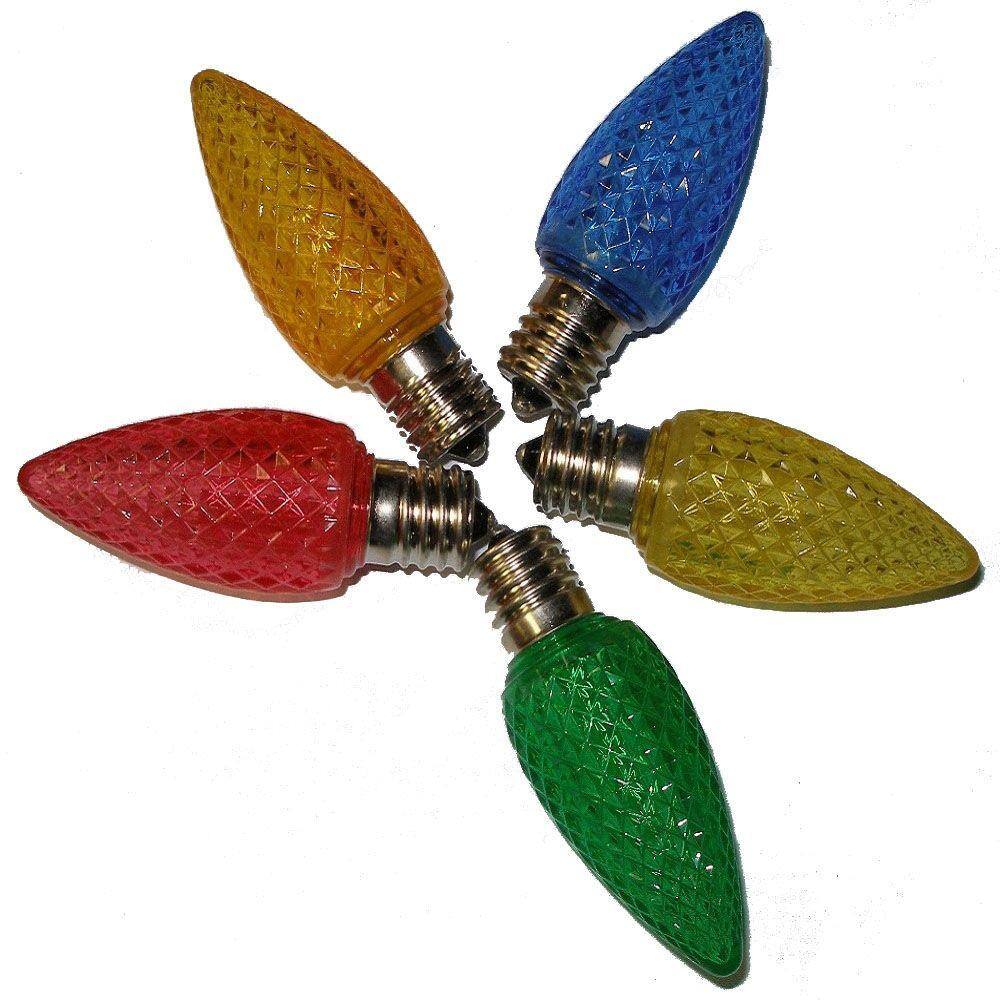 LED C9 Retrofit Multicolor Faceted Bulbs (25-Pack) 15-038 - The Home Depot