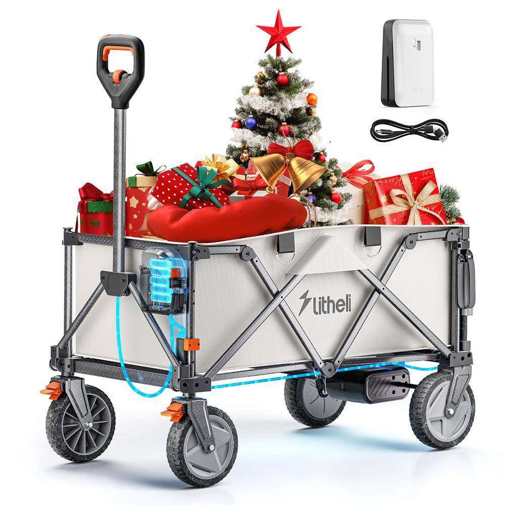 LiTHELi 5.8 cu.ft. Electric Metal Utility Garden Cart - Powered Cart ...