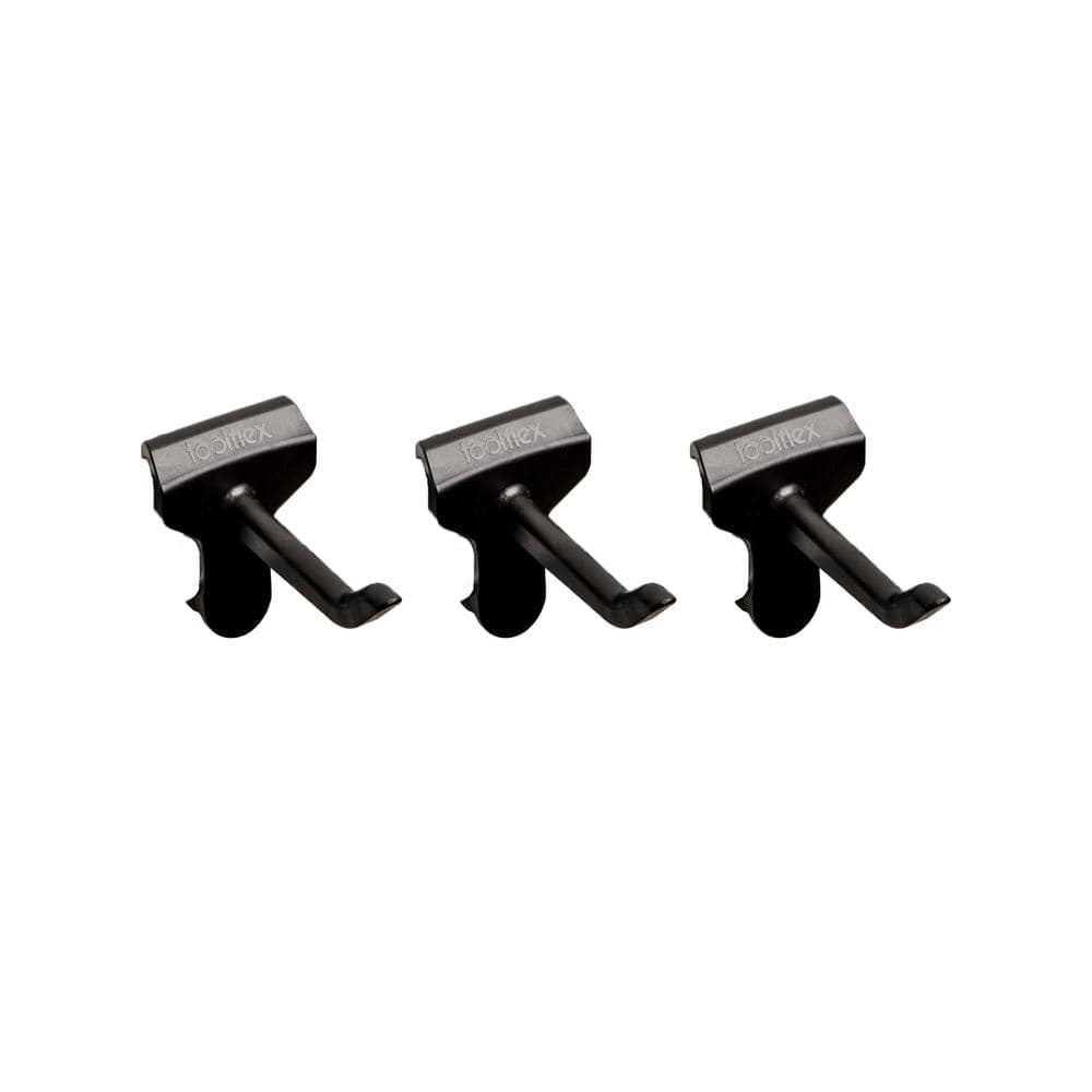 TOOLFLEX Multipurpose Black Hook for Rail System (3-Pack) P01H-1 - The Home Depot