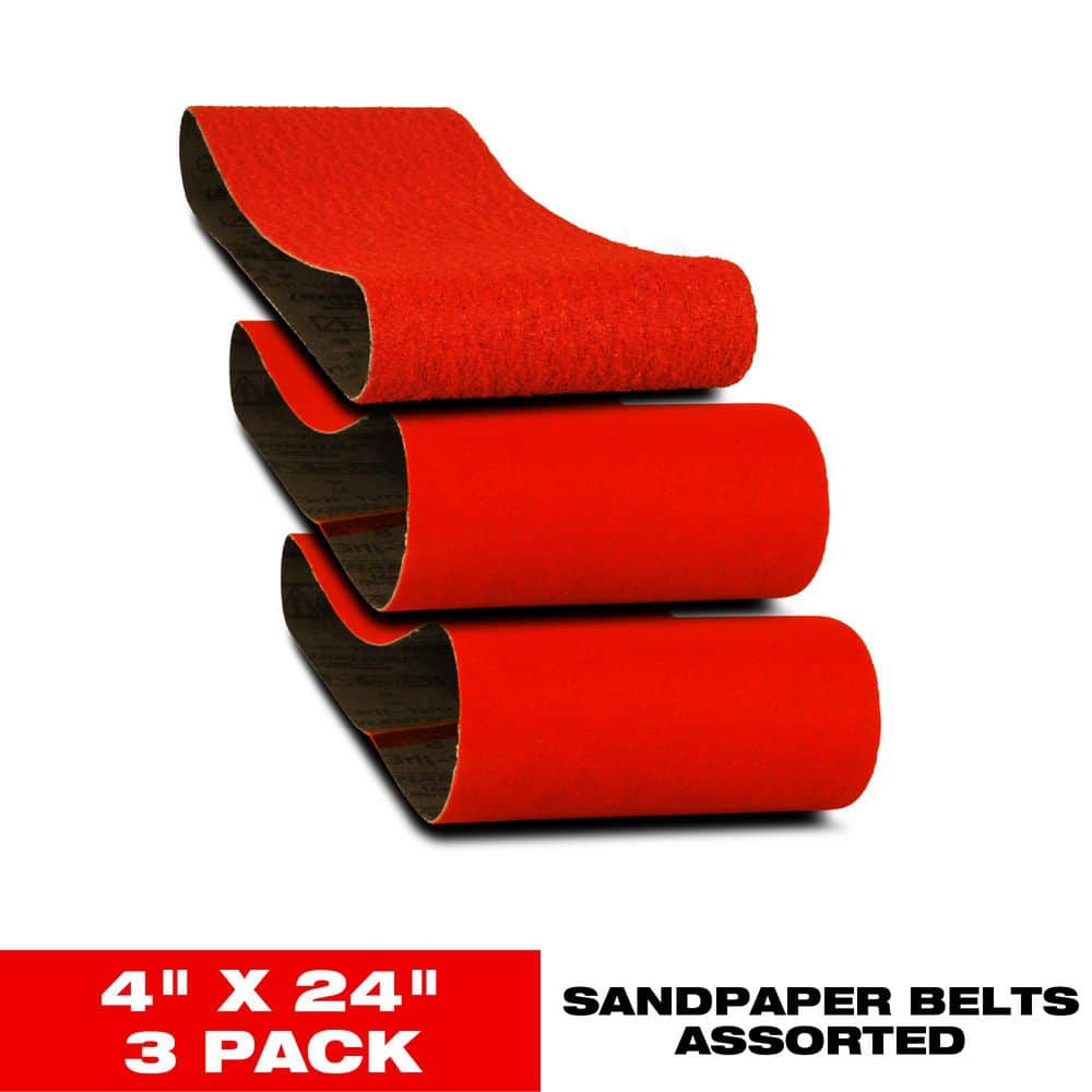 DIABLO 4 in. x 24 in. Assorted Sanding Belts DCB424ASTS03G - The Home Depot