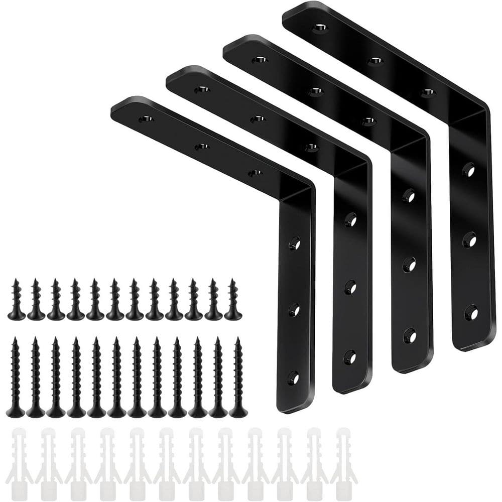 KIWDZFU 4 in. x 4 in. Stainless Steel Solid Shelf Support Corner Brace ...