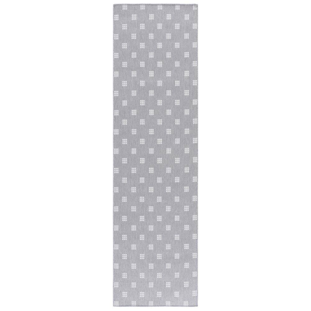 SAFAVIEH Terrace Gray/Ivory 2 ft. x 8 ft. Spotted Solid Indoor/Outdoor ...