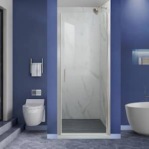 Lonni 24-25.9 in. W x 72 in. H Frameless Pivot Shower Doors with 1/4 in ...