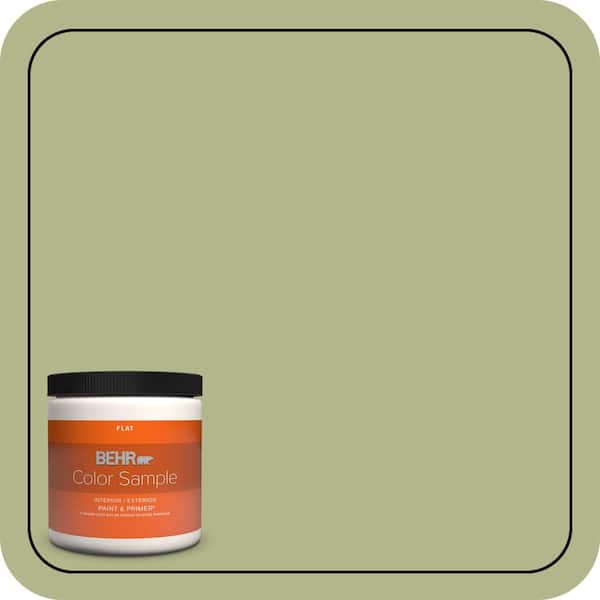 BEHR PREMIUM PLUS 8 oz. #M350-4 Sweet Grass Flat Interior/Exterior ...