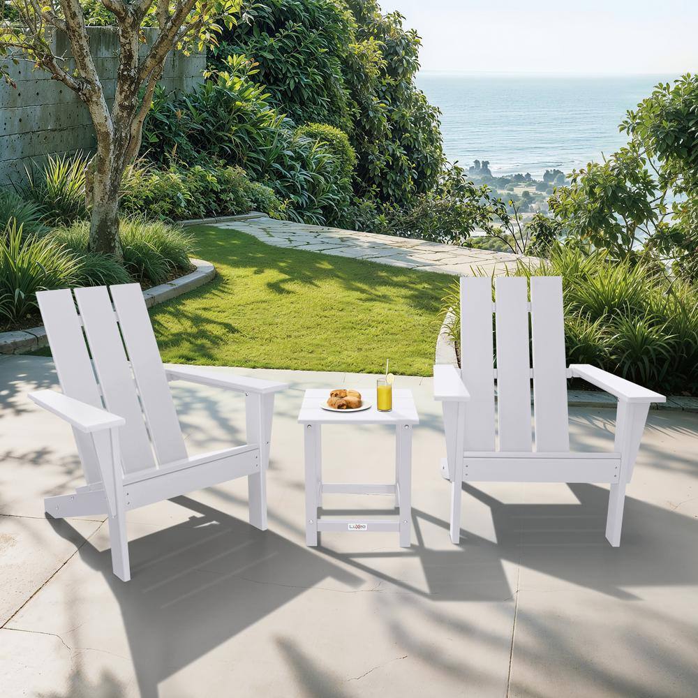 LuXeo Arcadia White 3-Piece Plastic Patio Conversation Set LUX-1522 ...