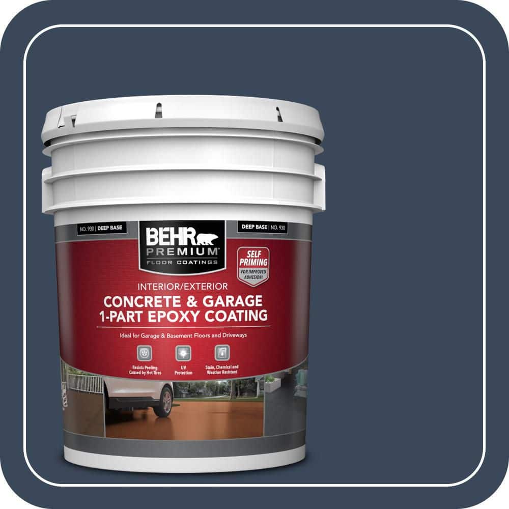 BEHR PREMIUM 5 gal. #M500-7 Very Navy Self-Priming 1-Part Epoxy Satin ...