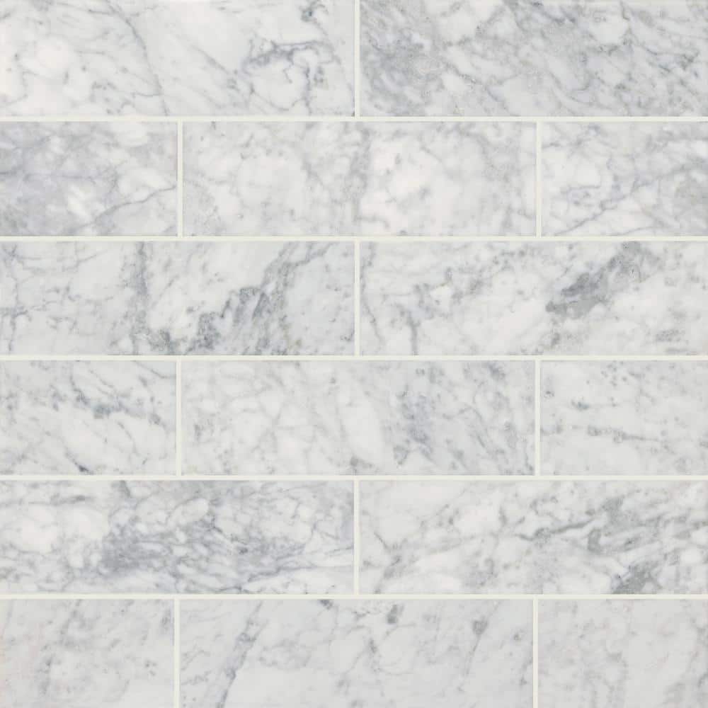 Reviews for MSI Carrara White Polished Marble Tile 4 in. x 12 in ...