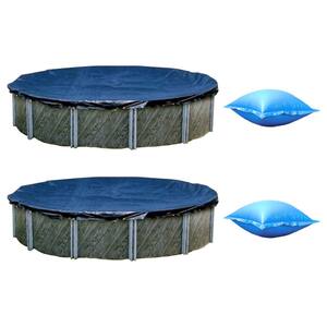 SWIMLINE 18 ft. x 18 ft. Round Above Ground Winter Pool Cover (2-Pack ...