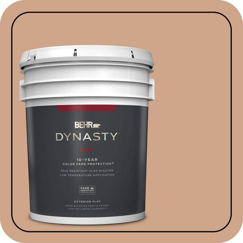 BEHR DYNASTY 5 gal. #PMD-76 Sienna Buff Flat Exterior Stain-Blocking ...