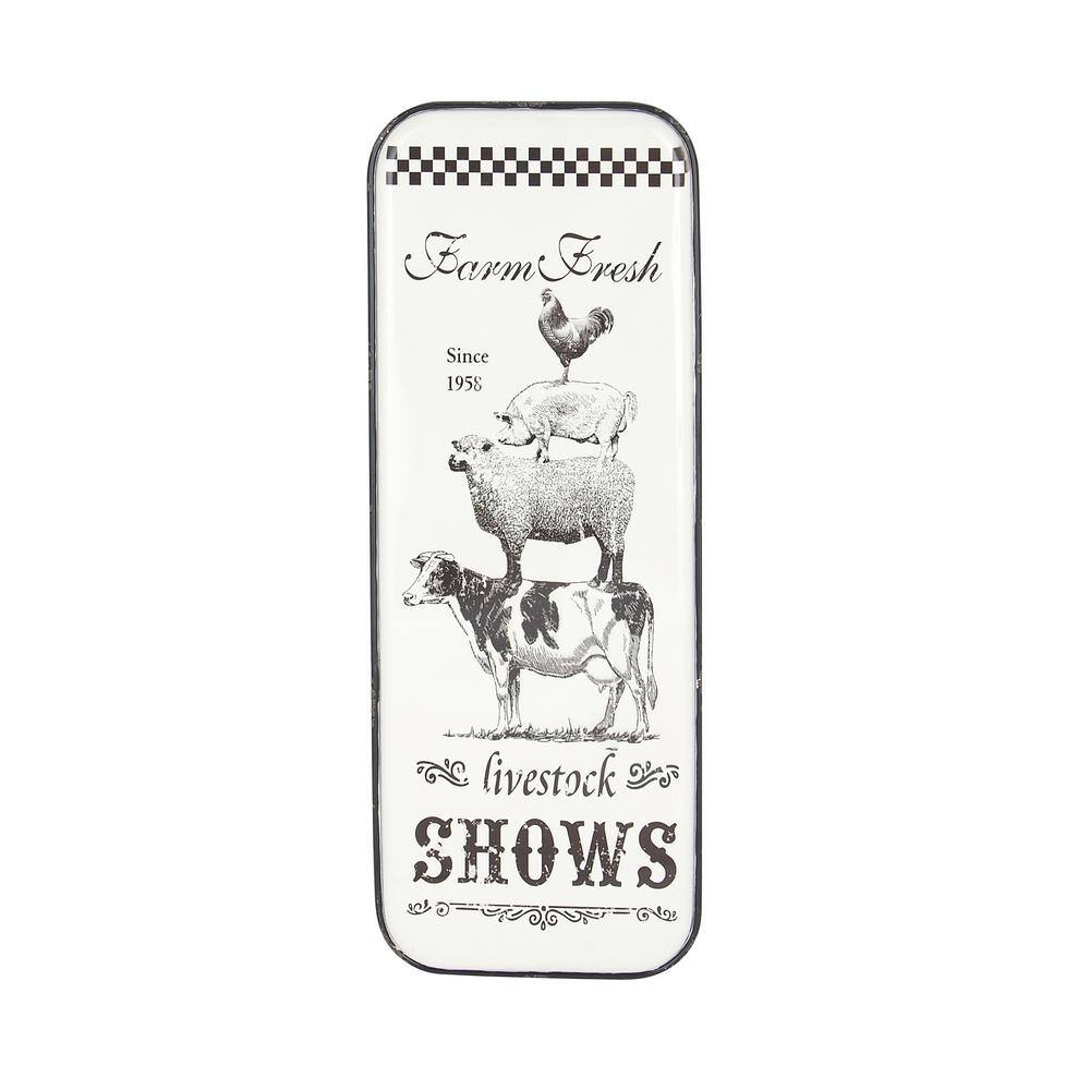 Litton Lane Black Metal Farmhouse Sign Wall Decor 42 in. x 15 in. 59490 ...