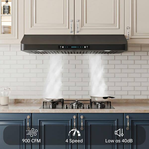 Small - Black Stainless Steel - Under Cabinet Range Hoods - The Home Depot