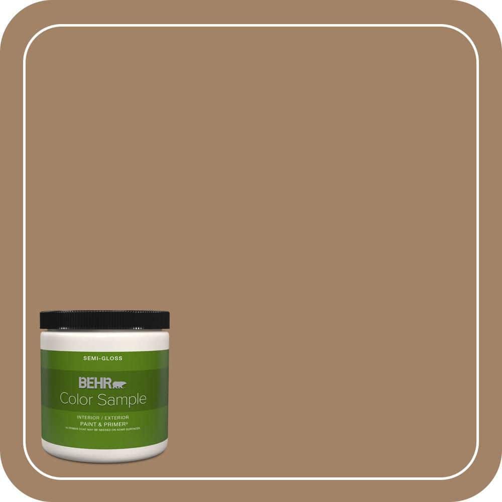 BEHR PREMIUM PLUS 8 oz. #280F-5 New Chestnut Semi-Gloss Interior ...