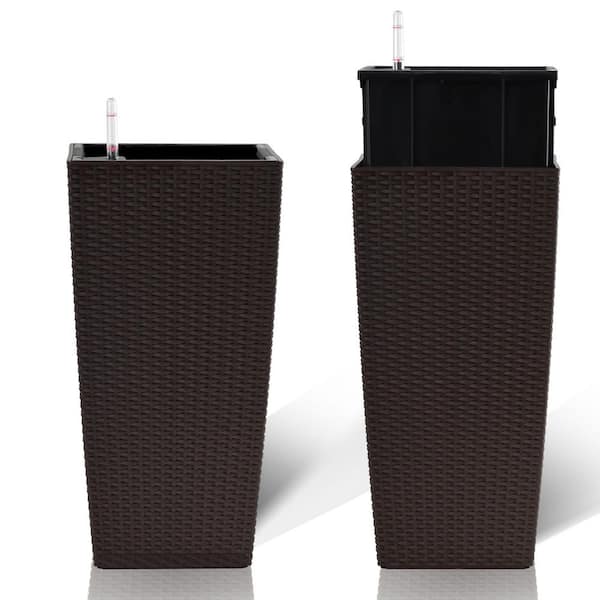 Noble House Peggy Faux Rattan 22.60 in. High Brown Polypropylene ...