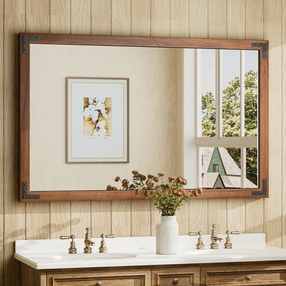 Reviews for KeonJinn 48 in. W x 30 in. H Rectangular Rustic Wood Framed ...