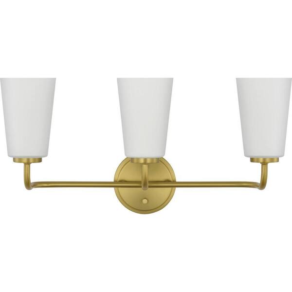 Progress Lighting Rembert 22 in. 3-Light Brushed Gold Contemporary ...