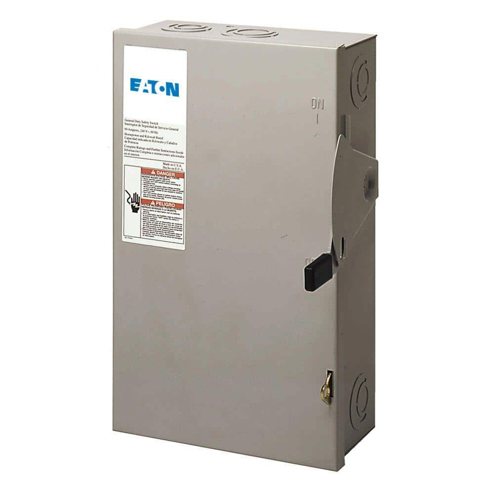 Eaton 60 Amp 120/240-Volt 14,400-Watt Fused Safety Switch DG322NGB ...