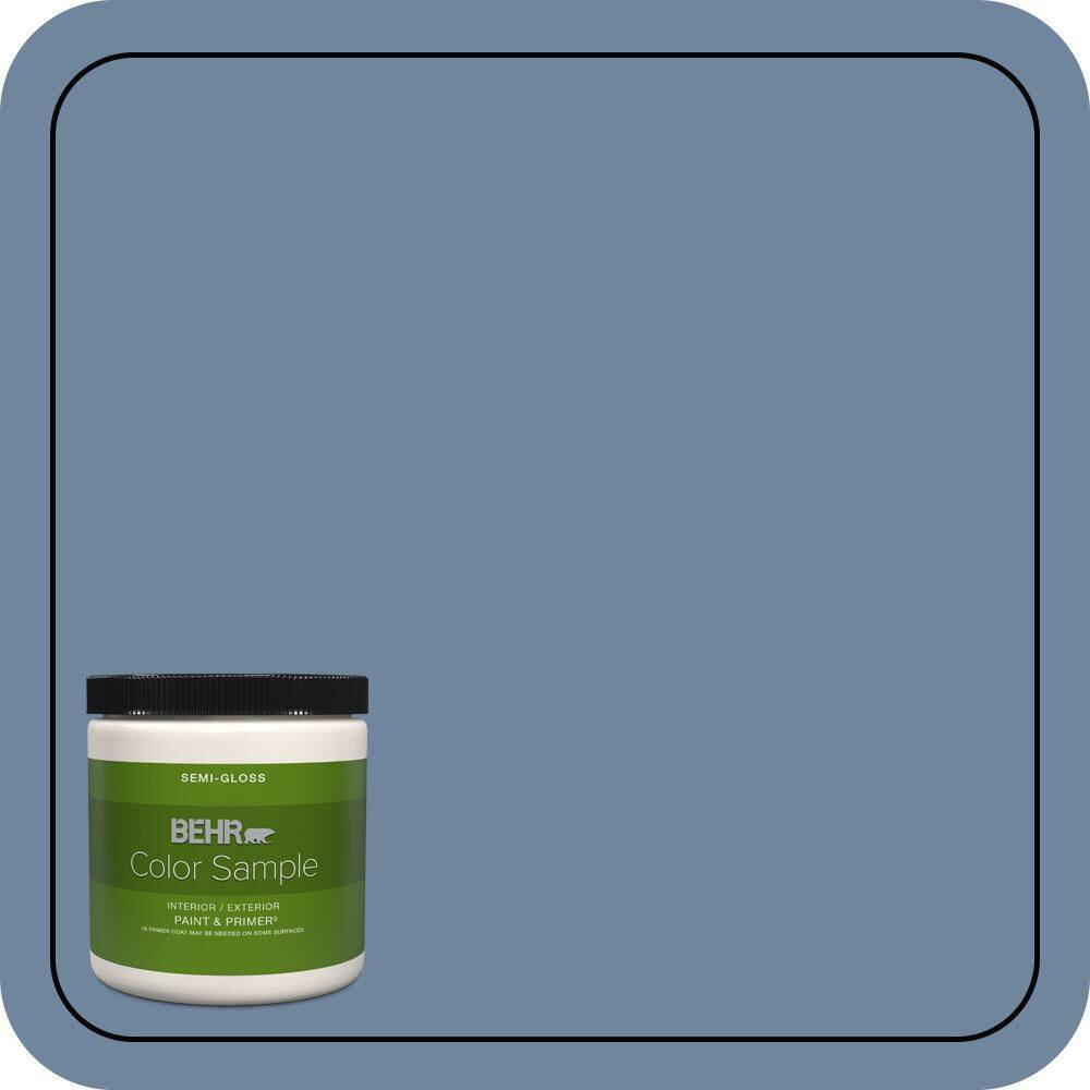 BEHR PREMIUM PLUS 8 oz. #S520-5 Thundercloud Semi-Gloss Interior ...
