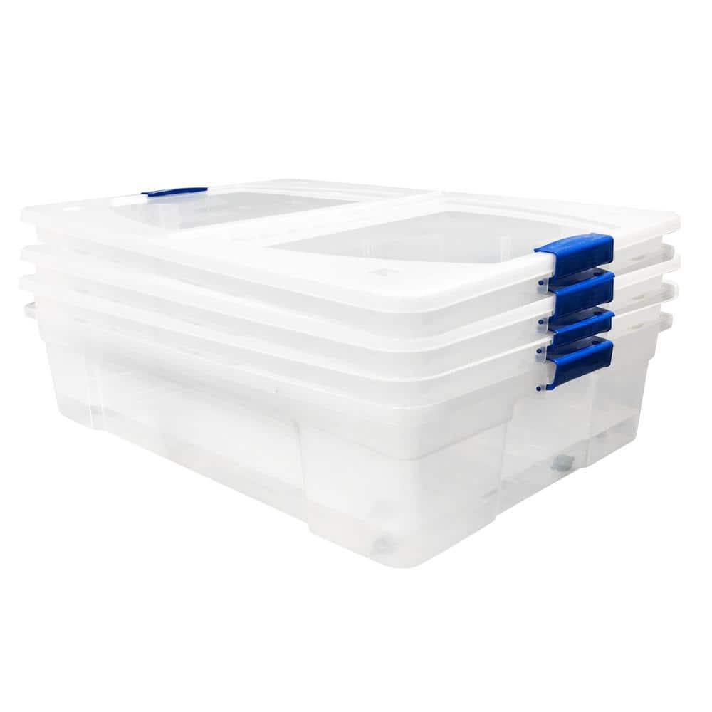 Modern Homes 21-Gal./80 Liter Storage Boxes in Clear (4-Pack) 22138 ...
