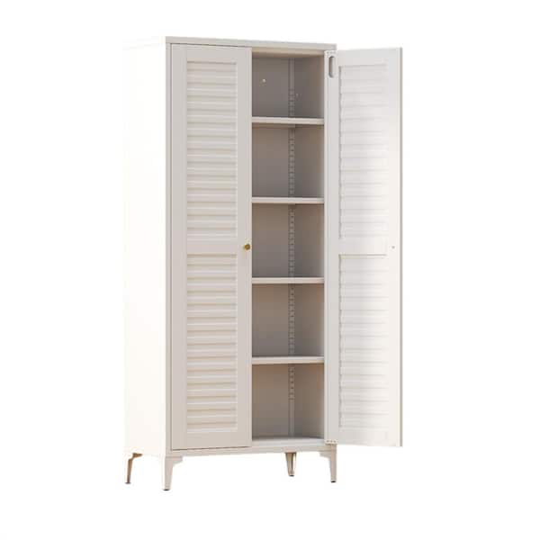 Whatseaso 27.6 in. W x 63.6 in. H Tall Rectangular White Metal ...
