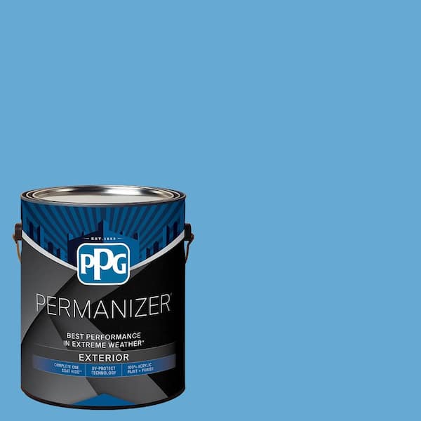 PERMANIZER 1 gal. PPG1239-4 Salem Blue Semi-Gloss Exterior Paint ...