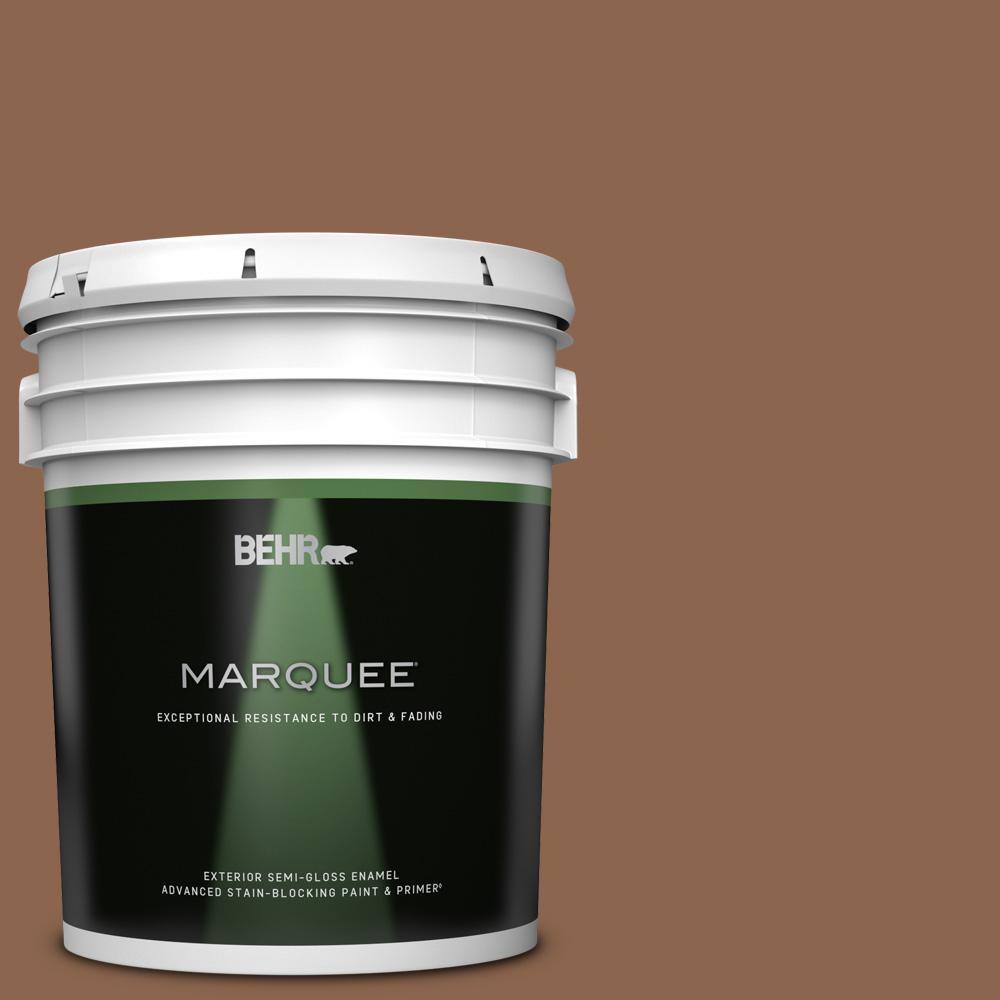 BEHR MARQUEE 5 gal. #MQ2-01 Burnished Brandy Semi-Gloss Enamel Exterior ...