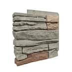 GenStone 12 in. x 12 in. x 1.375 in. Stacked Stone Vanilla Bean Faux Stone Siding Left Corner ...