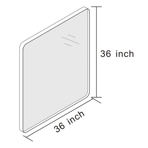 Klajowp 36 in. W x 36 in. H Large Rectangular Framed Wall Mounted ...