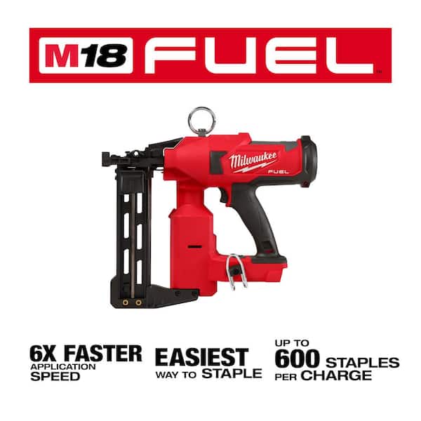 Milwaukee M18 FUEL 18-Volt Brushless Cordless Utility Fencing Stapler w ...