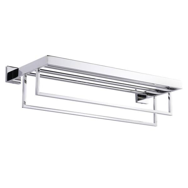 IVIGA 24 in. Wall Mounted Towel Rack with 2-Towel Bars in Stainless ...