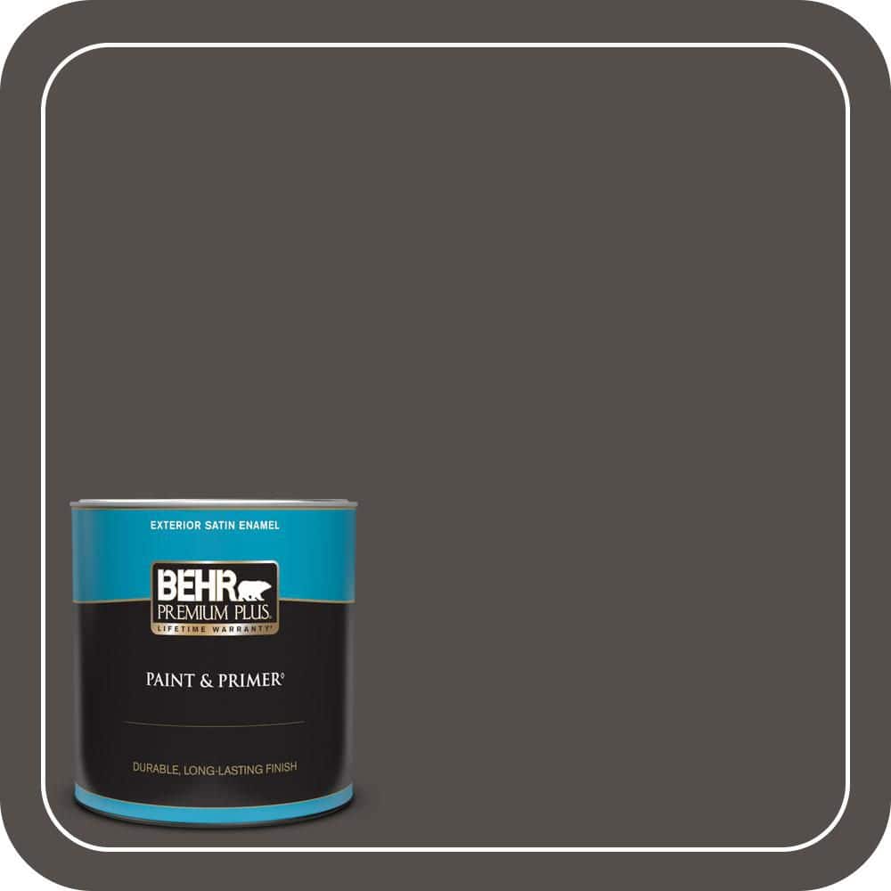 BEHR PREMIUM PLUS 1 qt. #PPU24-02 Berry Brown Satin Enamel Exterior ...