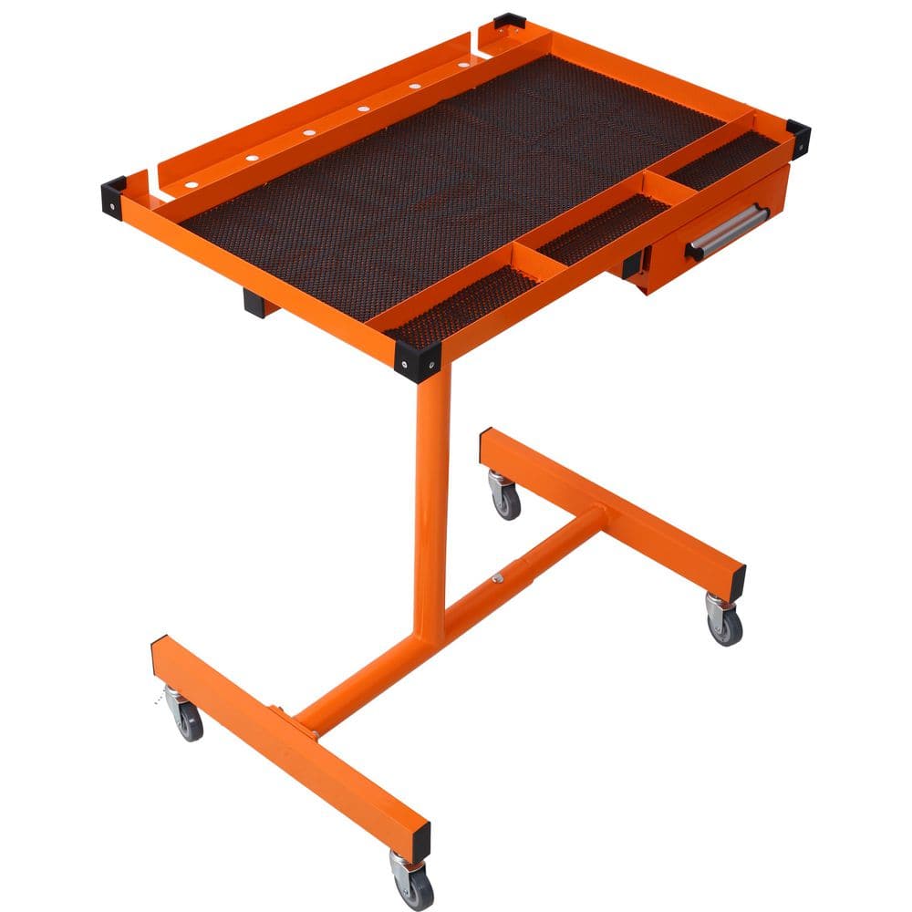 Sudzendf Orange Heavy Duty Steel Adjustable Tear Down Work Table with ...