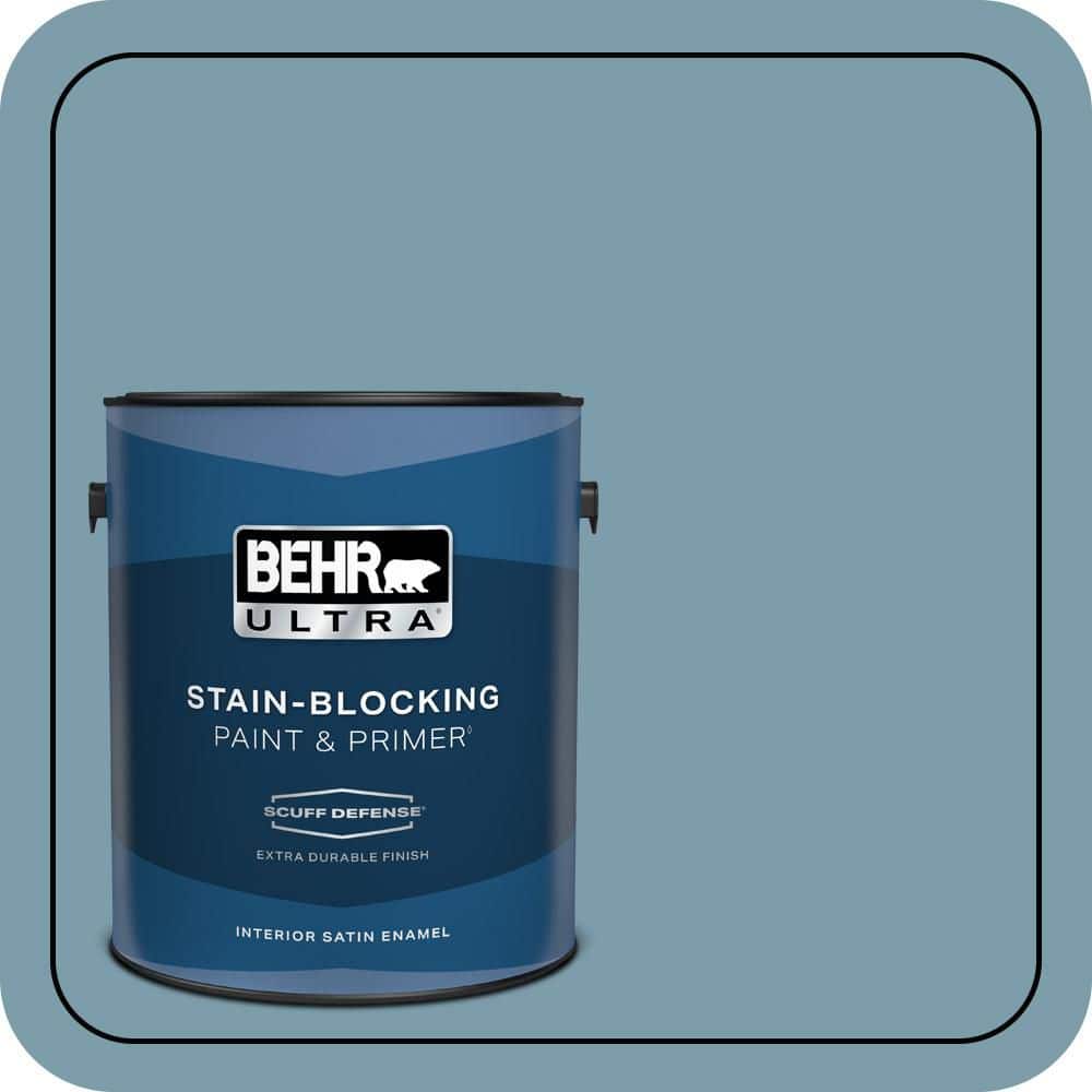 BEHR ULTRA 1 gal. #S470-4 Dolphin Blue Extra Durable Satin Enamel ...