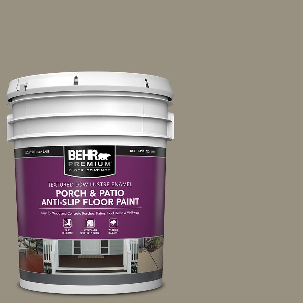 BEHR PREMIUM 5 gal. #N320-5 Gray Squirrel Textured Low-Lustre Enamel ...