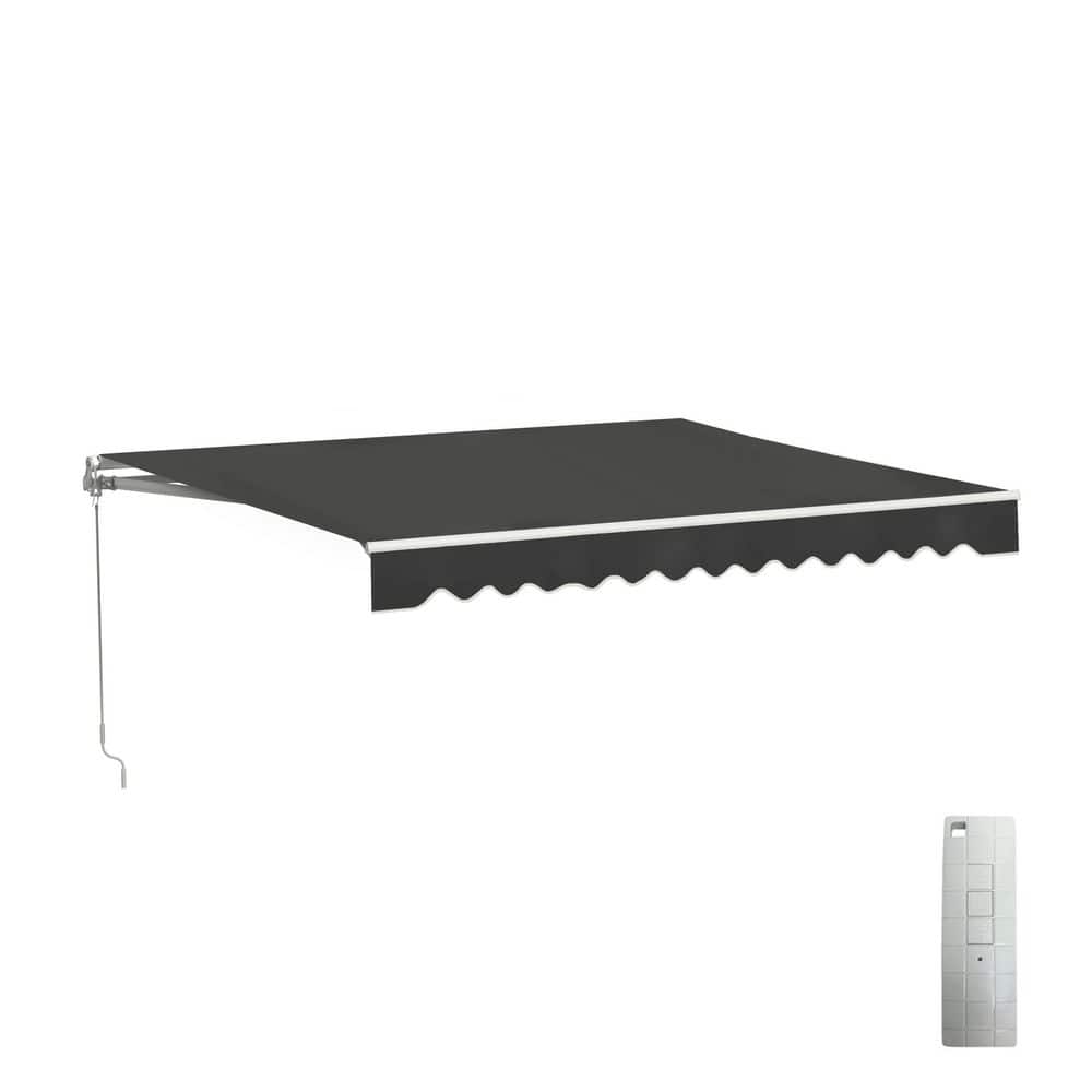 ALEKO 13 ft. Caribbean UV Polyester Motorized Retractable Patio Awning ...