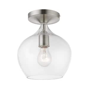 Progress Lighting Singleton 7.62 in. 1-Light Brushed Nickel Small Semi ...