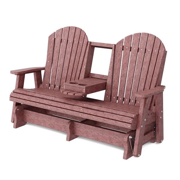 Wildridge Heritage 2-Person Cherrywood HDPE Plastic Outdoor 5' Glider ...