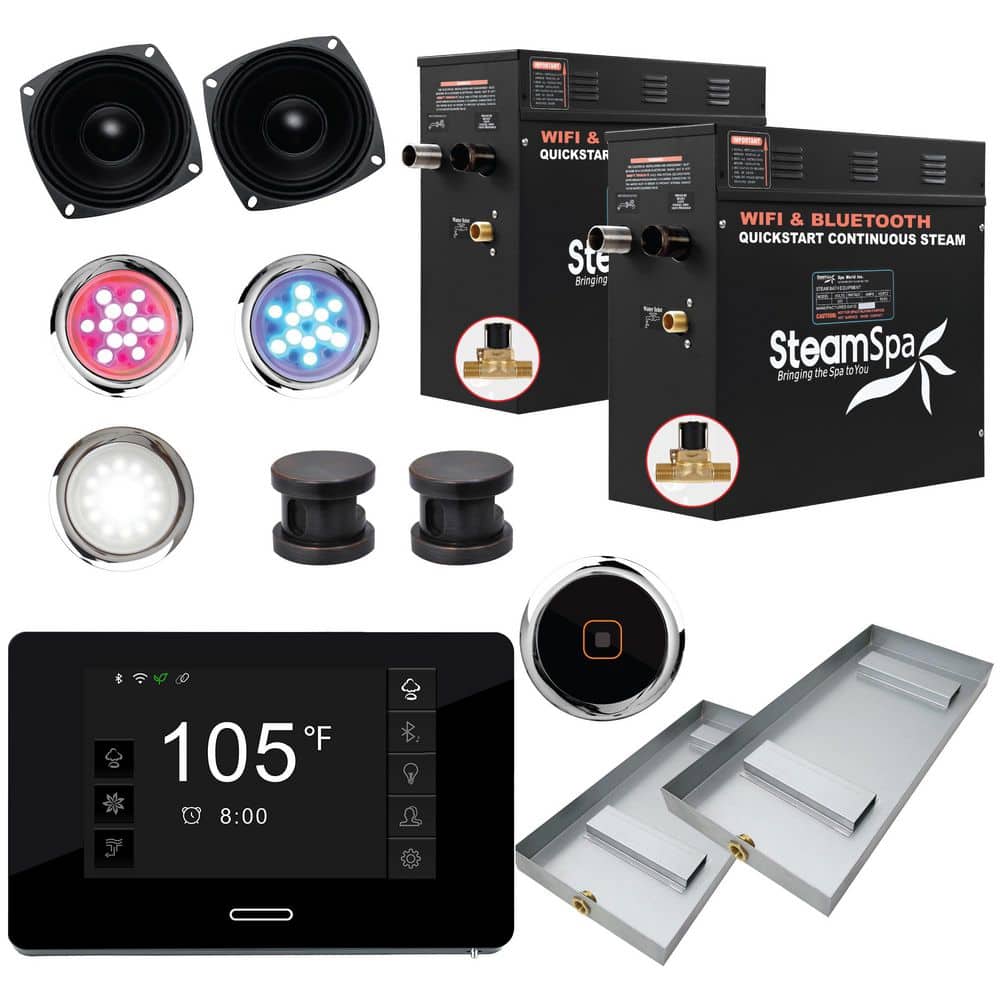 SteamSpa Black Series 15kW Steam Bath Generator with Continuous Steam ...