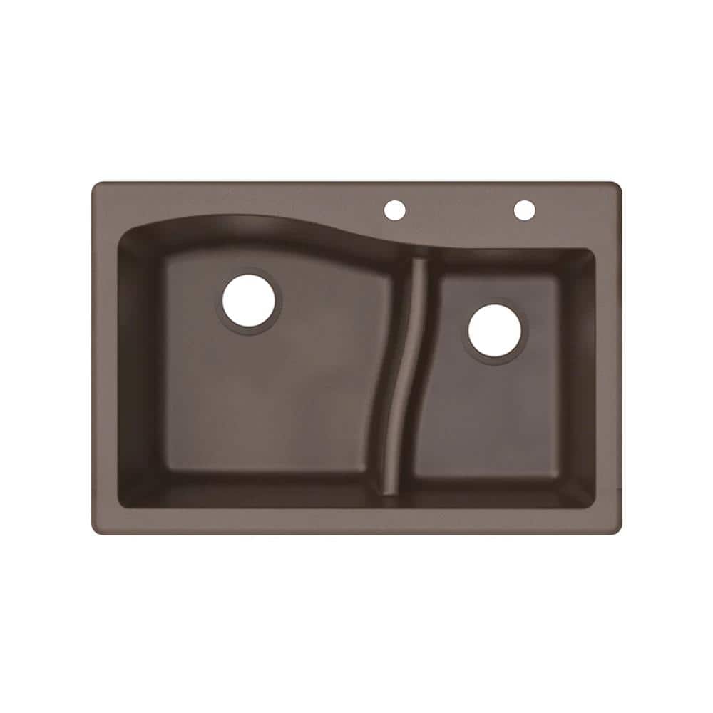 Transolid Aversa Espresso Granite Composite 33 in. x 22 in. x 10 in ...