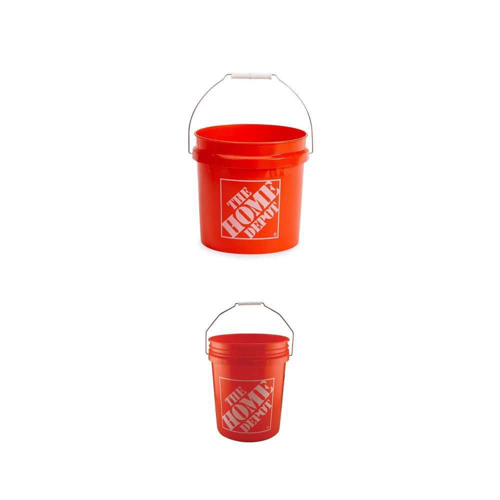 The Home Depot 2 gal. Orange Paint Bucket and 5 Gallon Orange Homer ...
