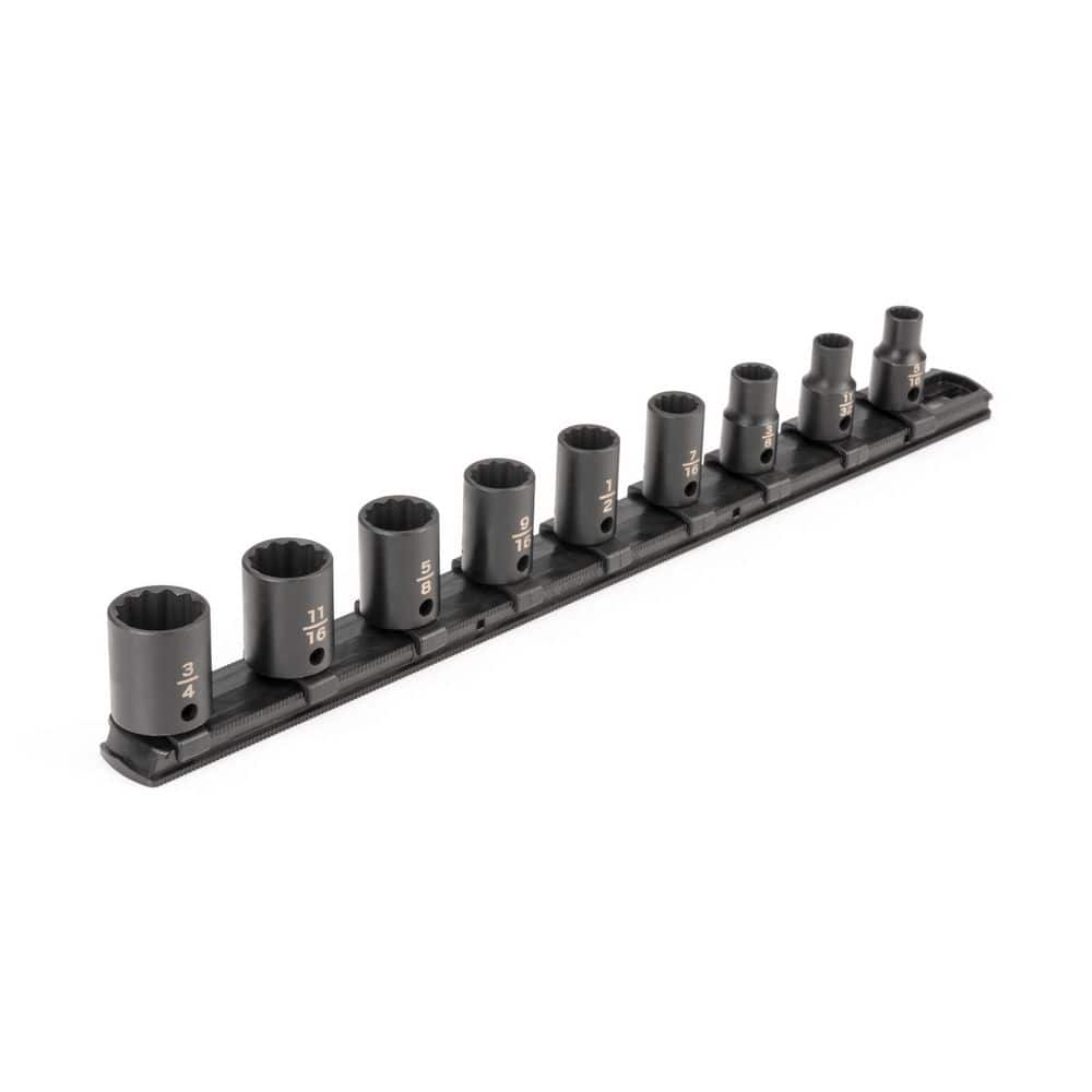 TEKTON 3/8 in. Drive 12-Point Impact Socket Set (9-Piece) (5/16-3/4 in ...