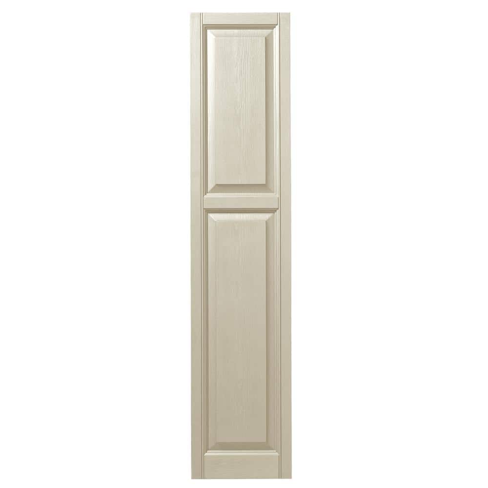 Ply Gem 15 in. x 67 in. Raised Panel Polypropylene Shutters Pair in ...